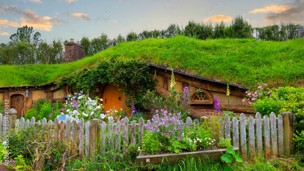 MATAMATA- NEW ZEALAND -NOVEMBER -2- 2022: Hobbiton - movie set created ...