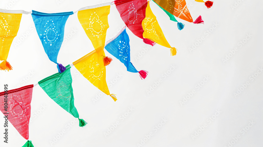 Colorful flags for Festa Junina on white background Stock Photo | Adobe ...
