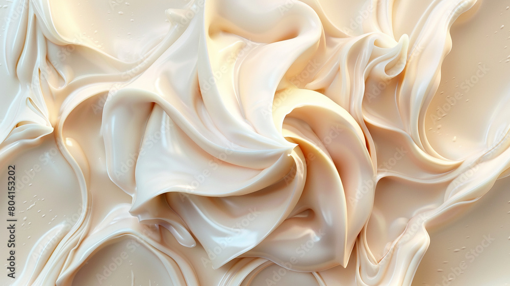 Delicate swirls of moisturizing cream melting into a luscious dessert ...