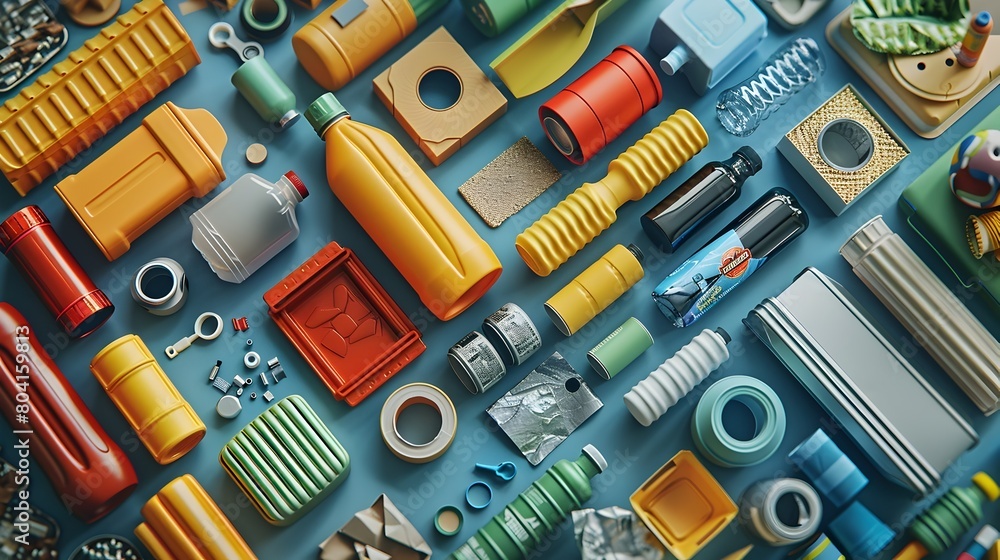 Recycling Lifecycle Composition Showcasing Collection Processing and ...