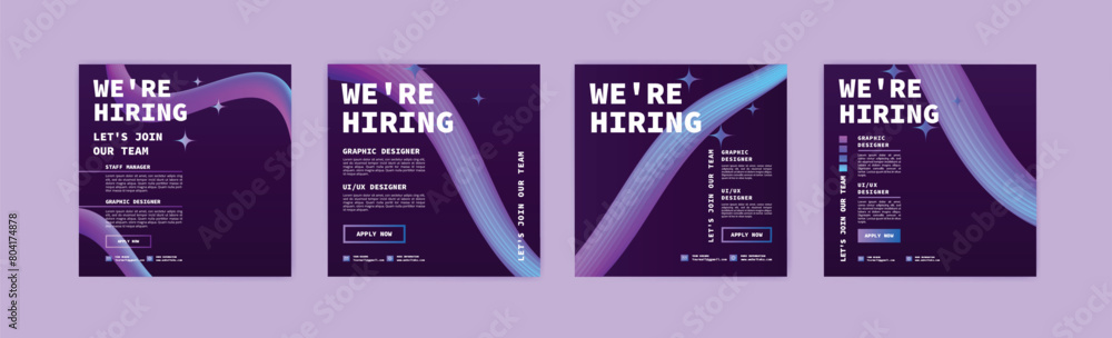 We're hiring. Job vacancy banner. Job offer flyer template. Job vacancy ...