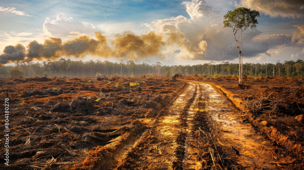 Global warming environment, deforestation accelerates, exacerbating ...