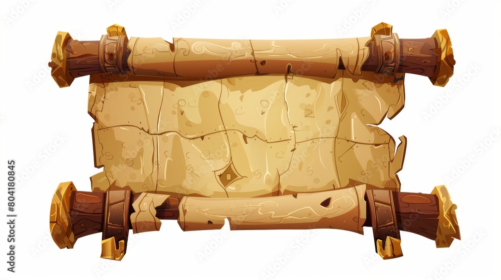 Papyrus scroll, royal banner, paper parchment with old texture ...