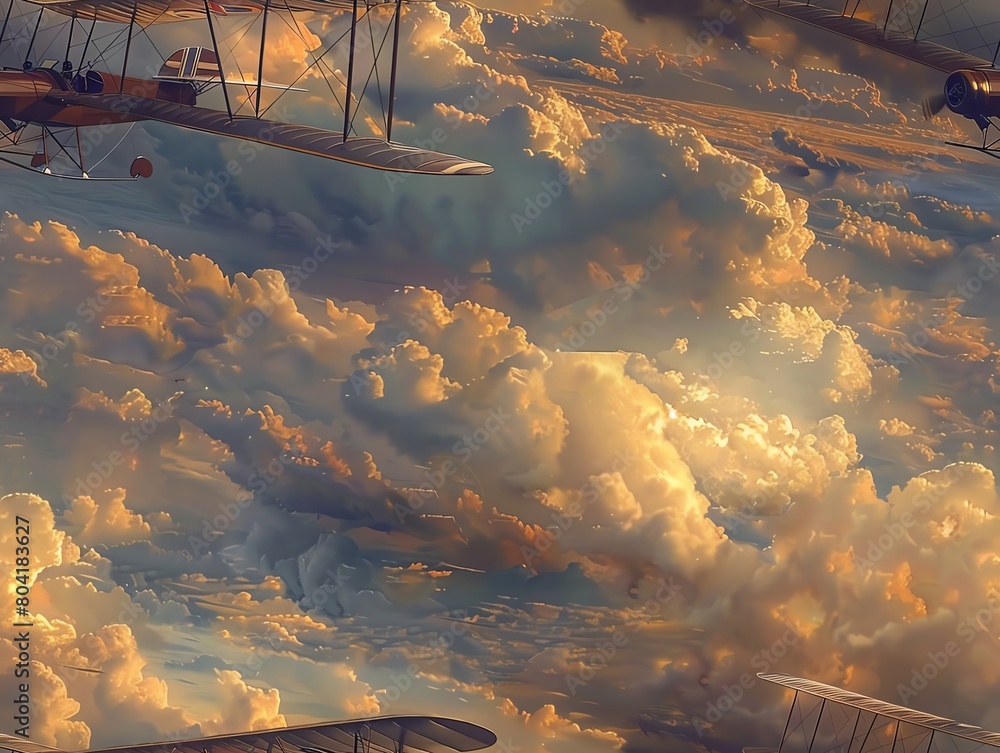 Depict the Wright brothers first flight using dramatic lighting and a ...
