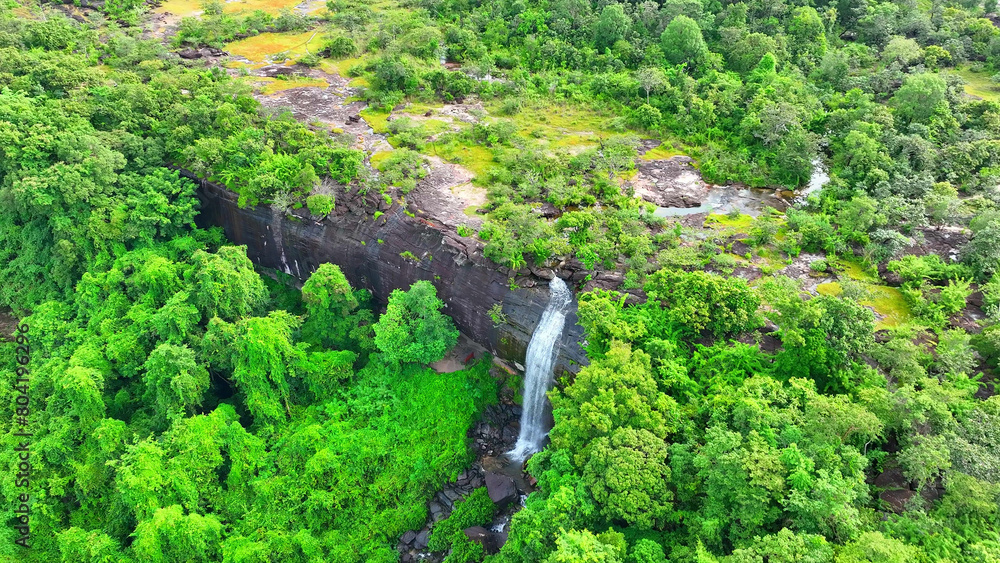 The waterfall with a height of about 20 meters from the cliff down to ...
