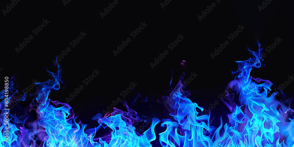 exture of blue fire on black background, Flame, blue fire with smoke on ...