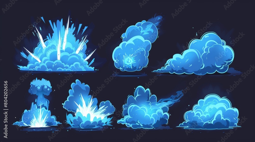 ภาพประกอบสต็อก Isolated comic burn with smoke illustration. In this set ...