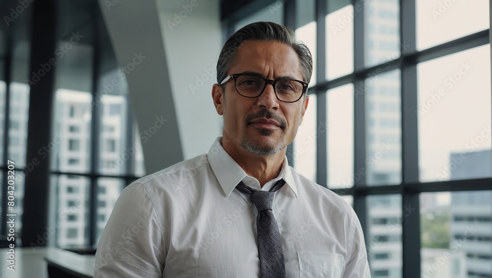 Handsome 45 years old gentle caucasian ginger red hair man, wearing ...