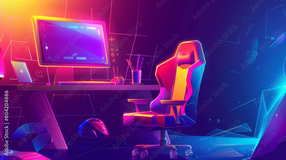 Stockillustratie This is an offline stream cartoon wallpaper banner ...