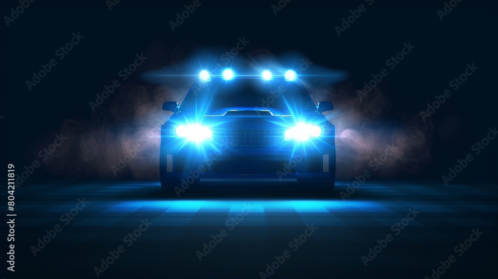 Modern effect of realistic night car light flare isolated on ...