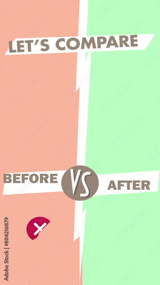 Lightning splits the screen in half, captions appear let's compare ...