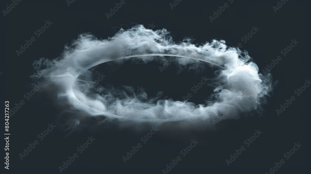 Steam ring cloud modern effect. Abstract transparent hookah shape ...