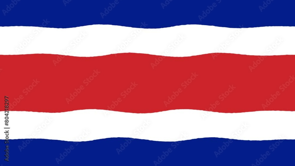 Stylized Cartoon Waving Flag of Costa Rica, Animated Background in Hand ...