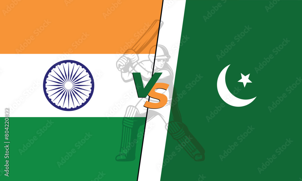 Pakistan Vs India cricket match banner background with flags for ICC ...