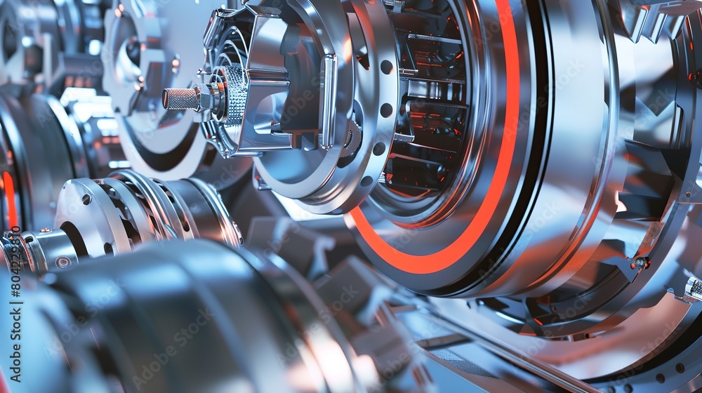Detailed view of a flywheel energy storage system in motion ...