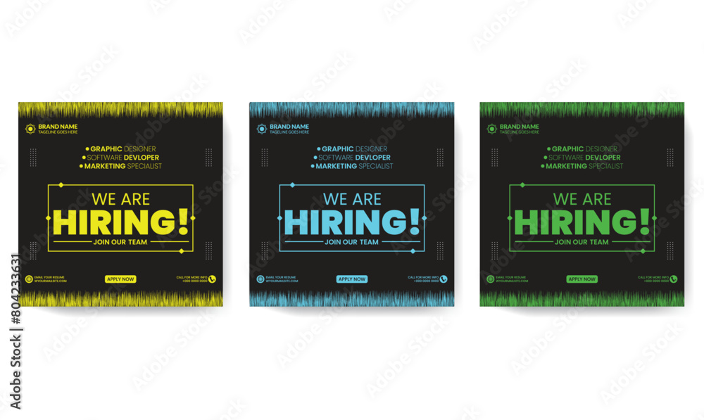 We are hiring job position square banner or social media post. Vacancy ...