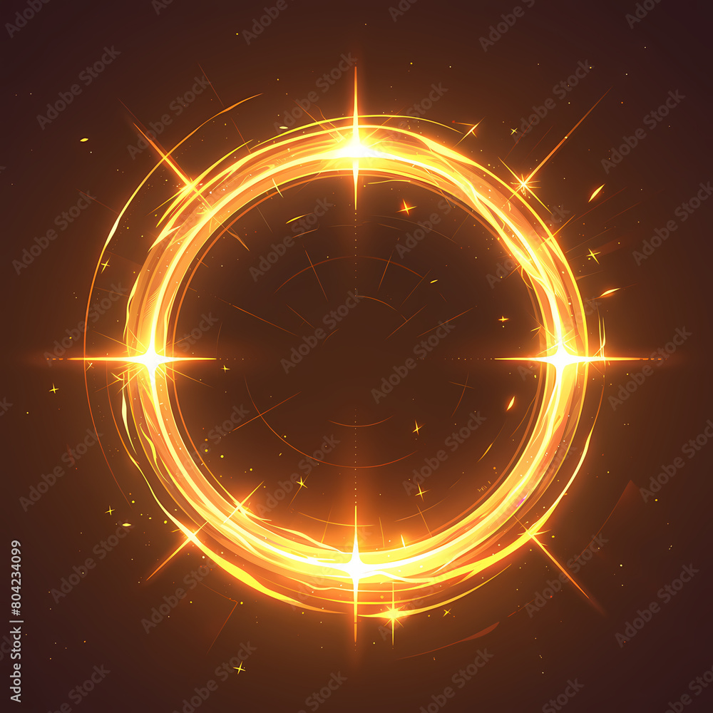 Spectacular Golden Energy Ball with Lens Flare and Light Transition ...