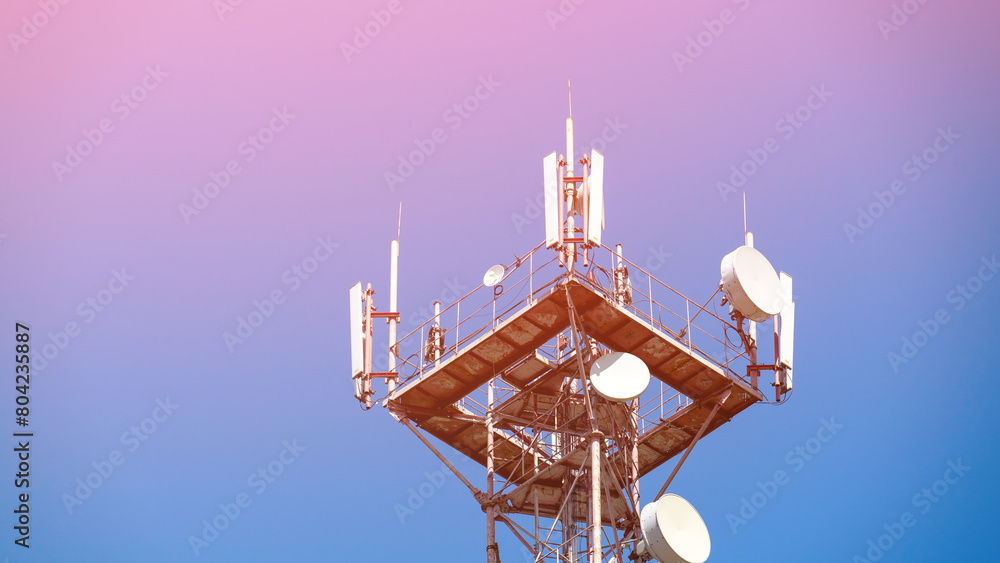 Communication tower close-up. Telecommunications Base Station Tower ...