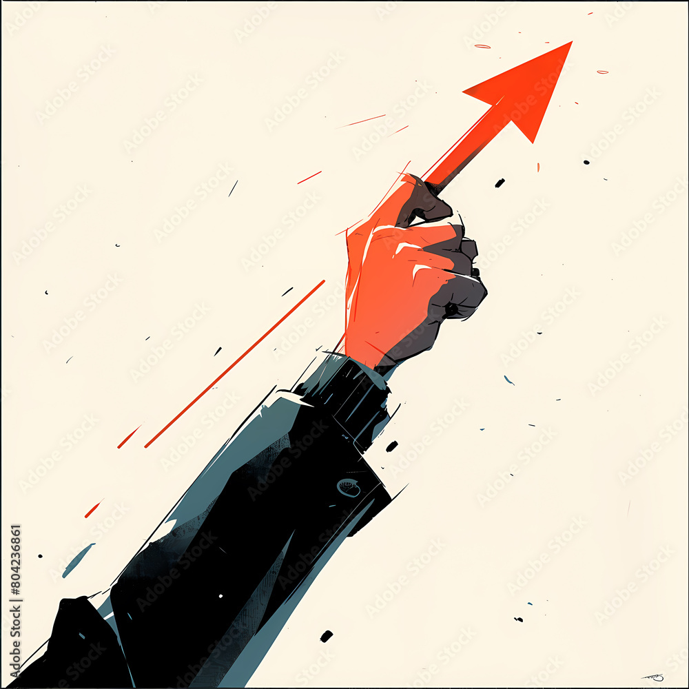 Hand-Drawn Red Arrow Signaling an Ascent into a Bright Future – A ...
