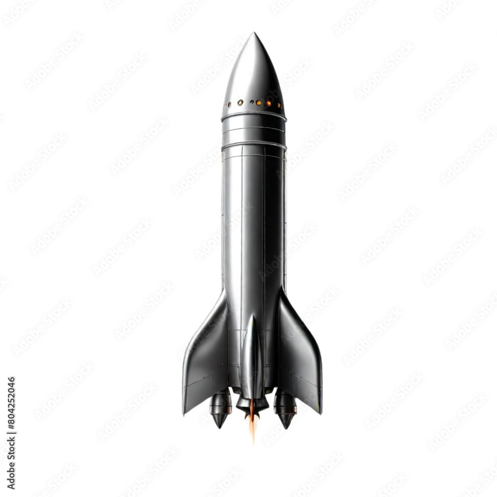 silver rocket on Isolated transparent background png. generated with AI ...