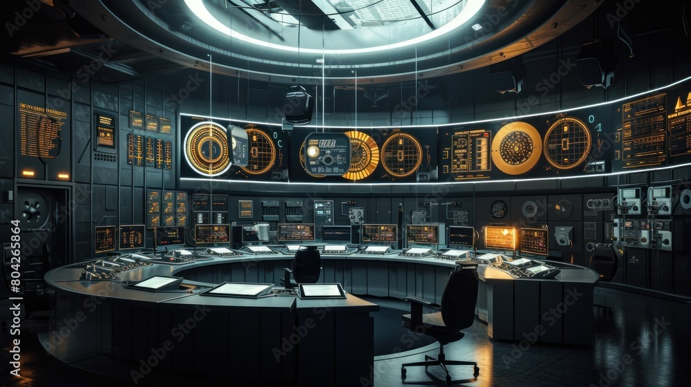 Control room monitoring surveillance video camera control city - Empty ...