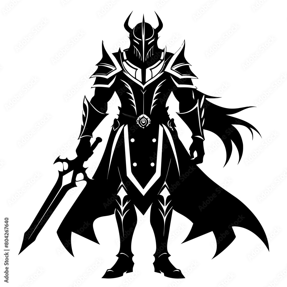 Vetor de Knight Warrior Vector SVG silhouette illustration, laser cut ...
