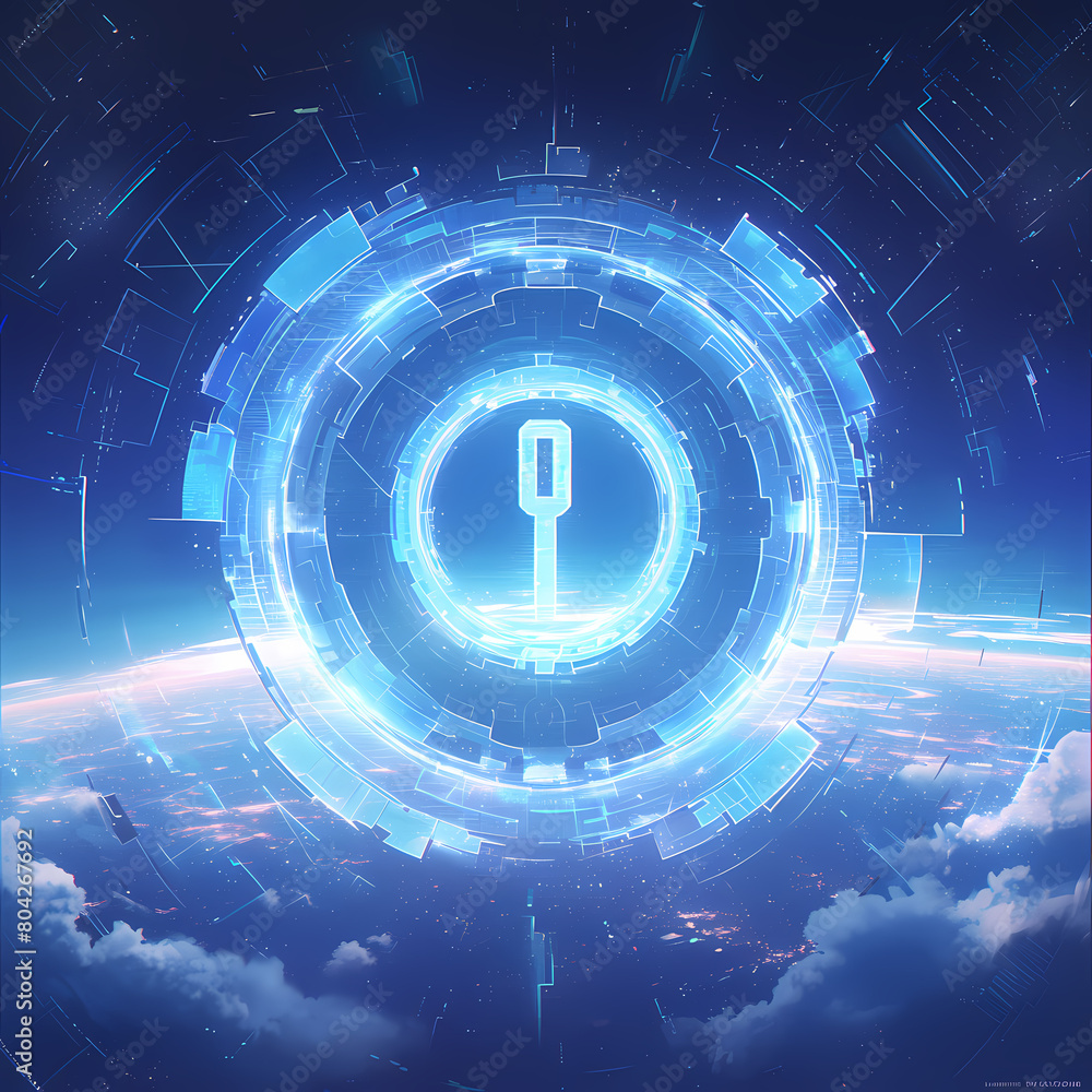 Cybersecurity Key for Unlocking Safe Cyberspace Stock Illustration ...