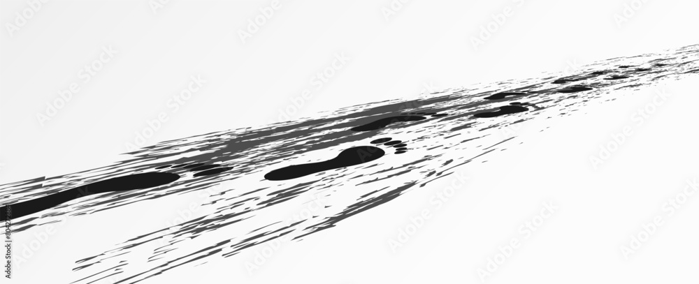 footprint tracking path on transparent background, footprint path ...
