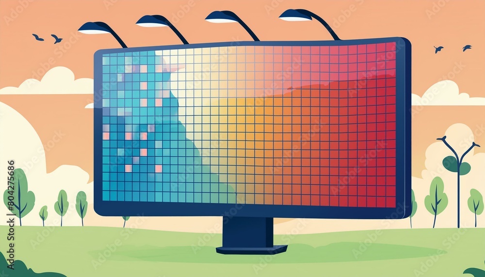 vector realistic isolated LED screen background: A cutting-edge LED ...