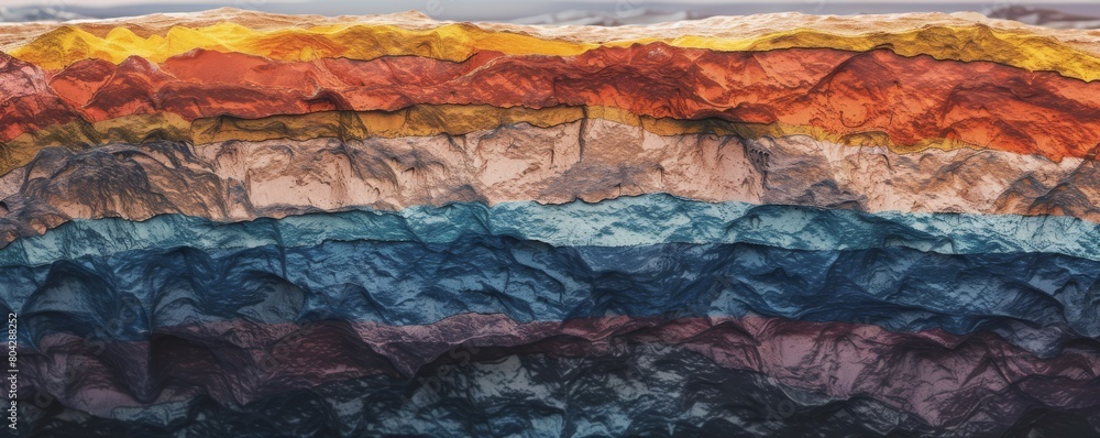 Vibrant layered earth textures displayed in a geology concept image ...