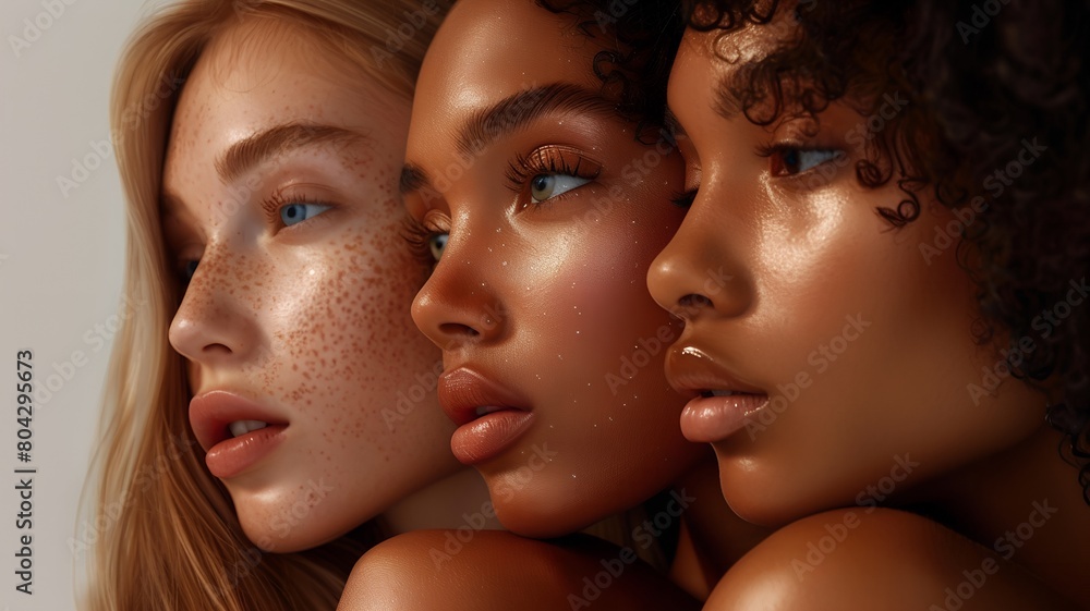 beautiful models rest their heads one on top of the other, a portrait ...