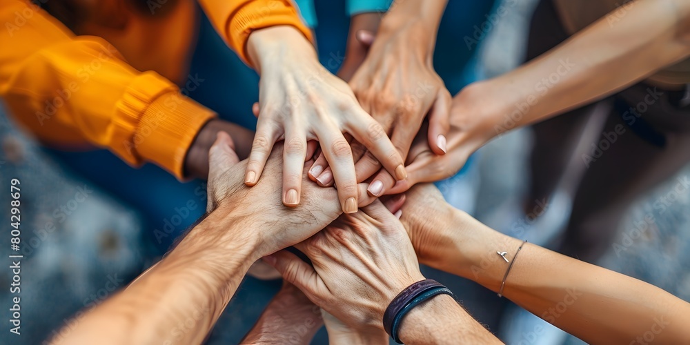 Hands Coming Together in a Collaborative Team Building Workshop Focused ...