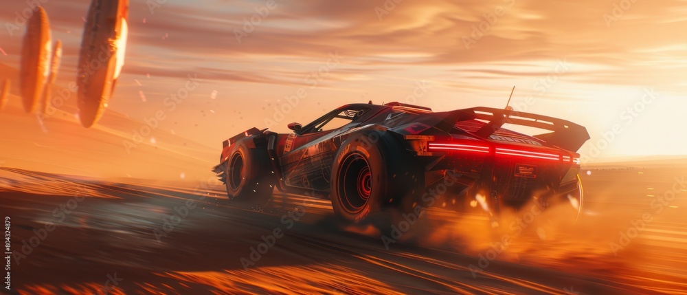 An off-road racing video game in a futuristic sci-fi fantasy world ...