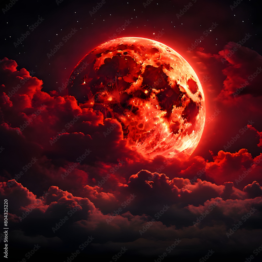 Solar eclipse full moon is an astronomical phenomenon. Realistic ...