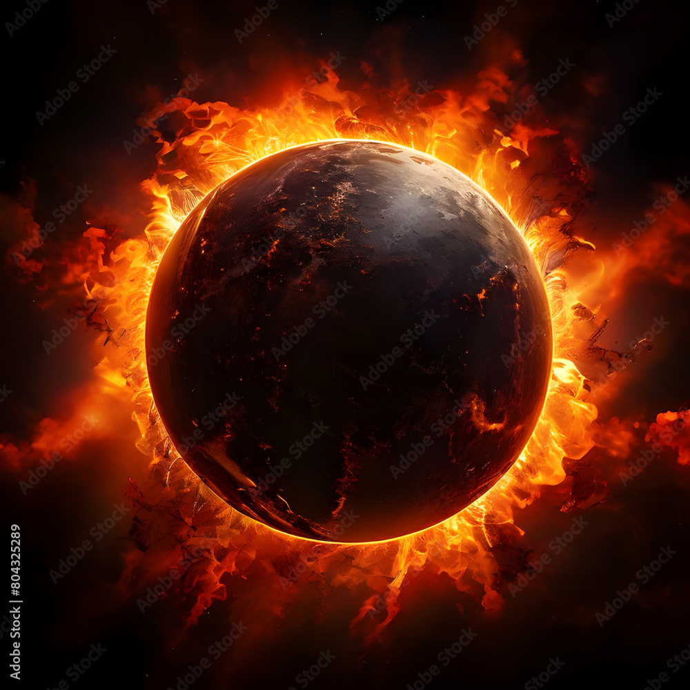 Solar eclipse full moon is an astronomical phenomenon. Realistic ...