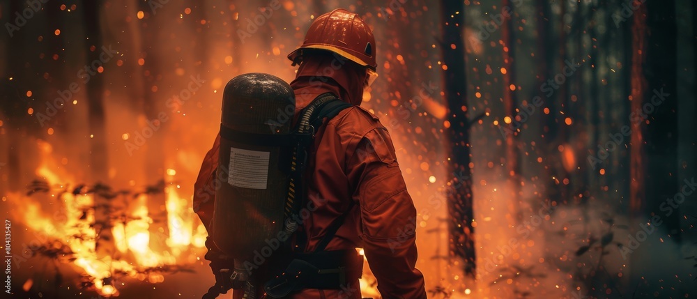 A professional wildland firefighting squad fighting a dangerous ...