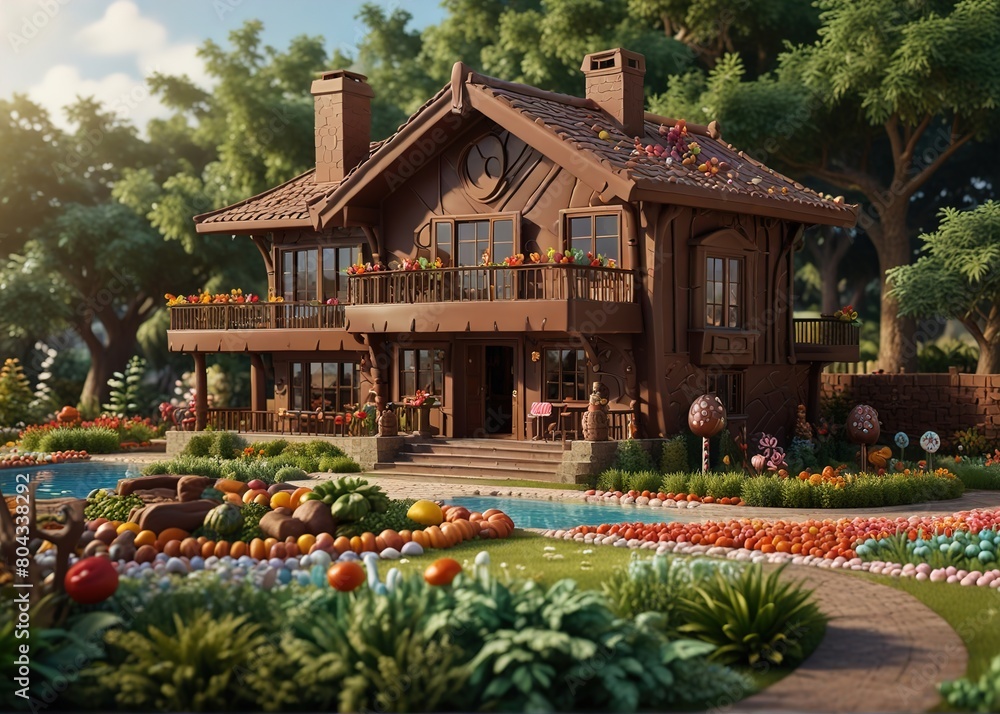 chocolate house, temple, architecture, asia, building, house, garden ...