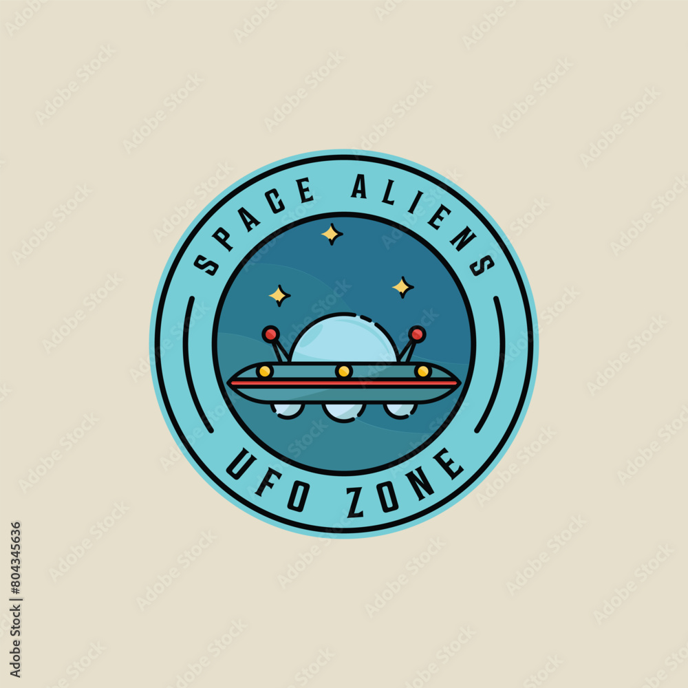 ufo space ship emblem logo vector illustration template icon graphic ...