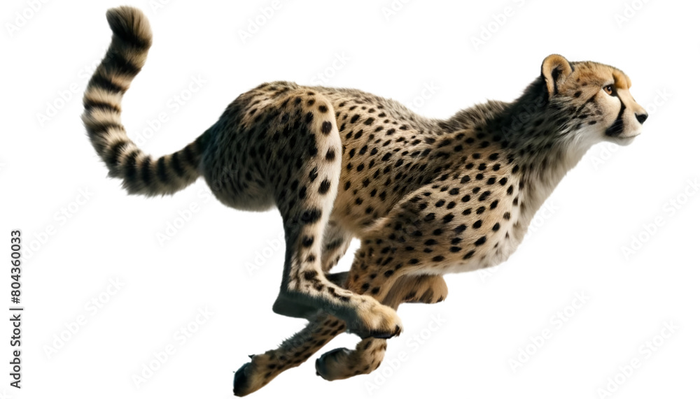 Realistic Cheetah in Motion Transparent Background, Detailed ...