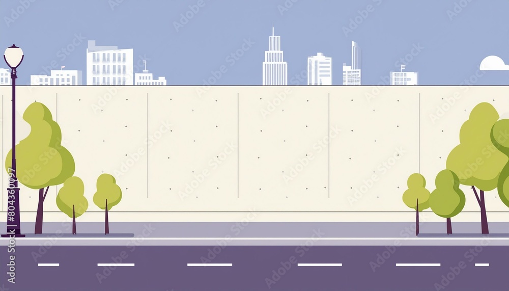 Minimalist Urban Street Illustration, A minimalist digital illustration ...