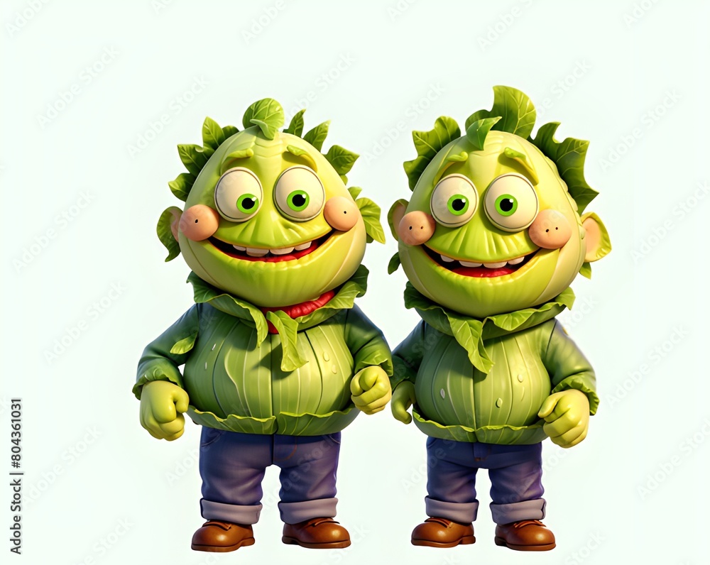 Happy Cabbage character gives thumbs up using both hands, funny cartoon ...