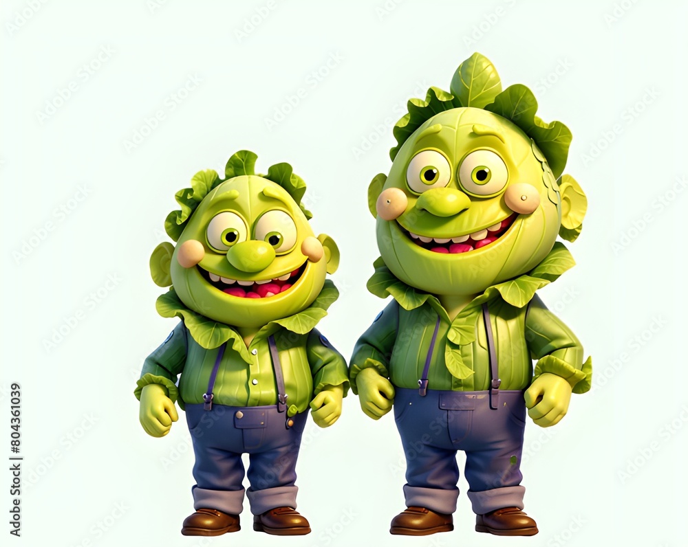 Happy Cabbage character gives thumbs up using both hands, funny cartoon ...
