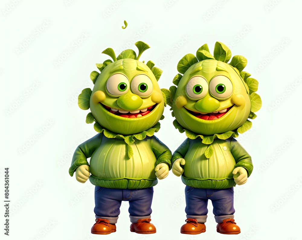 Happy Cabbage character gives thumbs up using both hands, funny cartoon ...