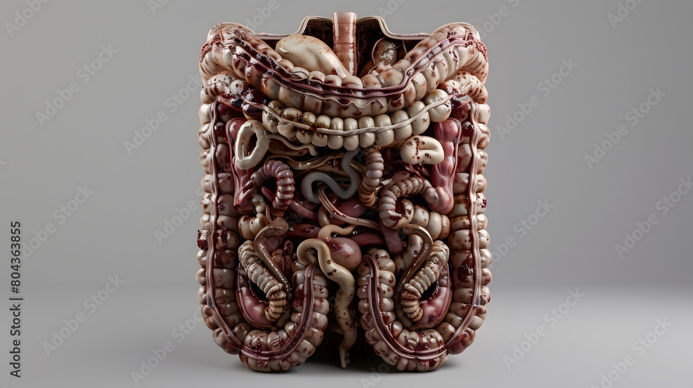 detailed map that illustrates the different regions of the intestines ...