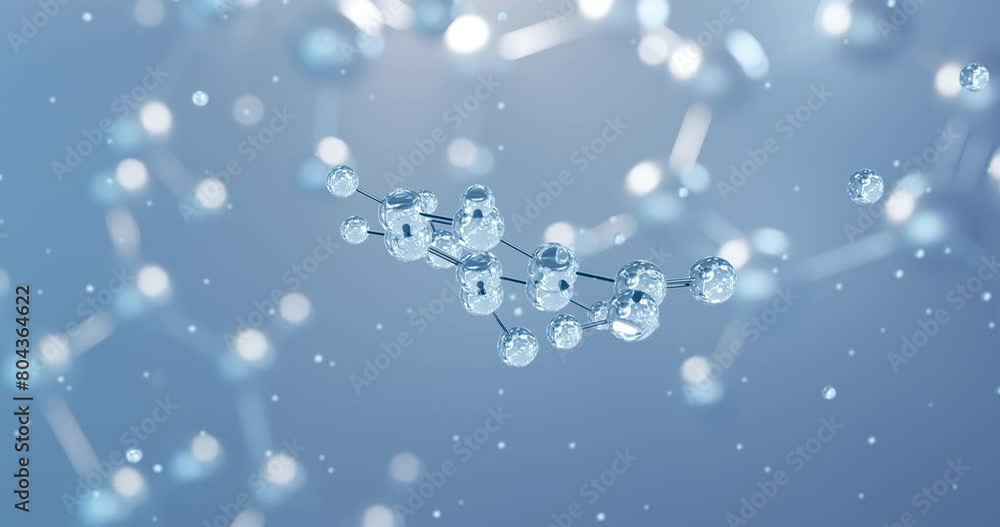 Vidéo Stock Isophthalic acid, rotating 3D model of isomer, seamless ...