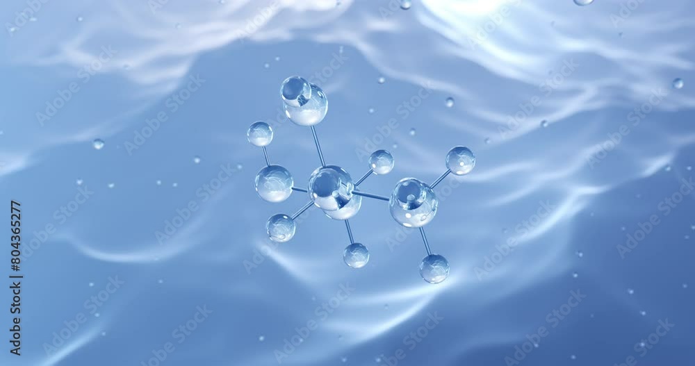 Propylene glycol rotating molecular structure, 3d model of molecule ...