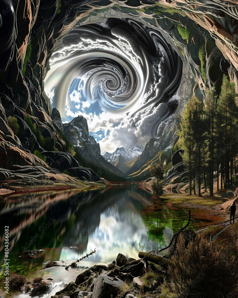 expansive landscape extending far into the distance, irrotational ...