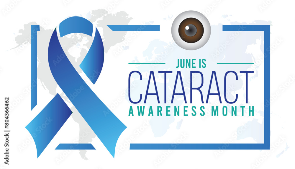 Cataract Awareness Month every year in June. Template for background ...