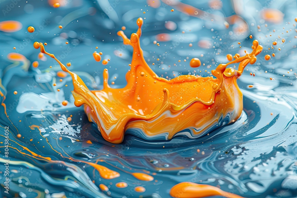 Paint Splash Photo Effect. multicolor paint spilled out, creating an ...
