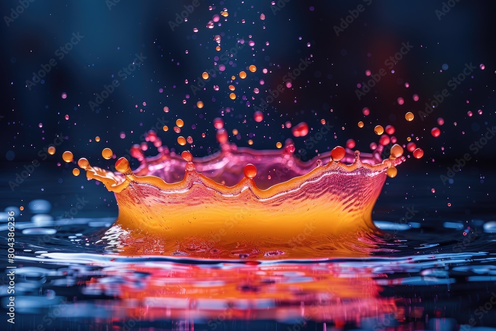 Paint Splash Photo Effect. multicolor paint spilled out, creating an ...